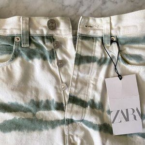 Zara | Shorts | Zara Tie Dye Green And White Shorts | Poshmark
